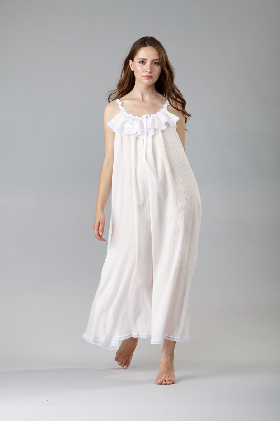 3502 - Darling gown with ruffle – Priamo Enterprises Inc
